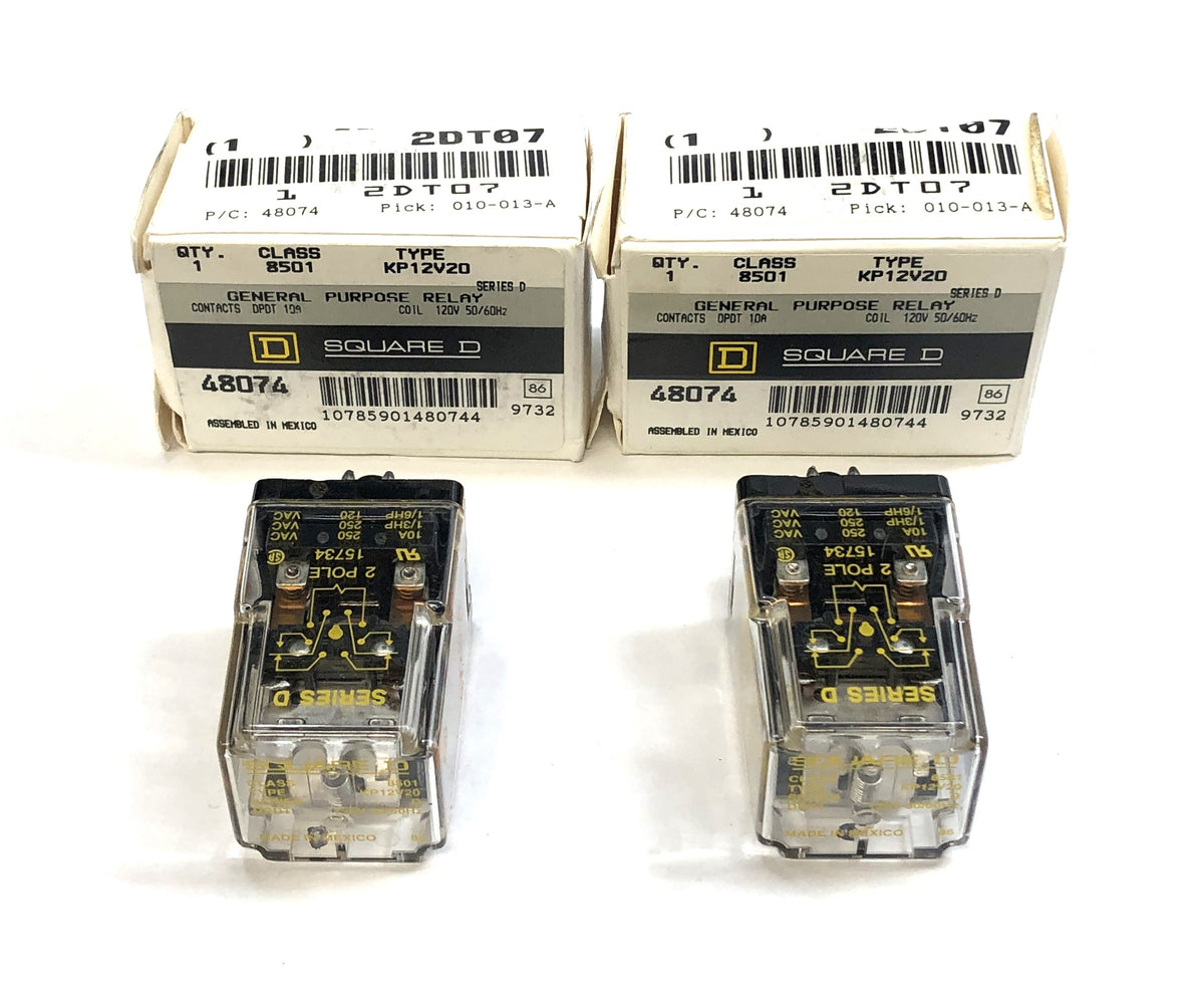 Square D Class 8501 Series D General Purpose Relay KP12V20 [Lot of 2 ...