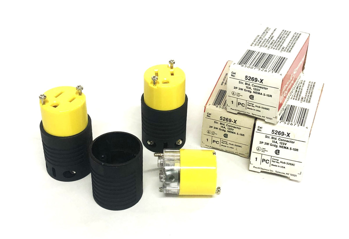 Pass & Seymour 2P 3W 15A 125V Straight Blade Connector 5269-X [Lot of ...
