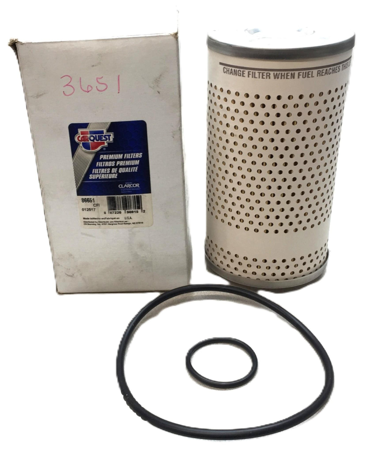 Filtro de combustible Clarcor CarQuest con junta (2) 86651 NOS ...
