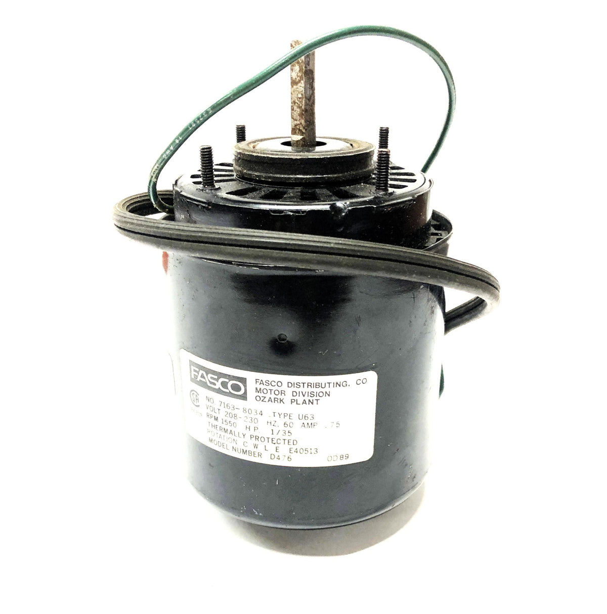 Fasco Electric Motor 208-230v 60 Hz 7163-8034 (D476) NOS ...