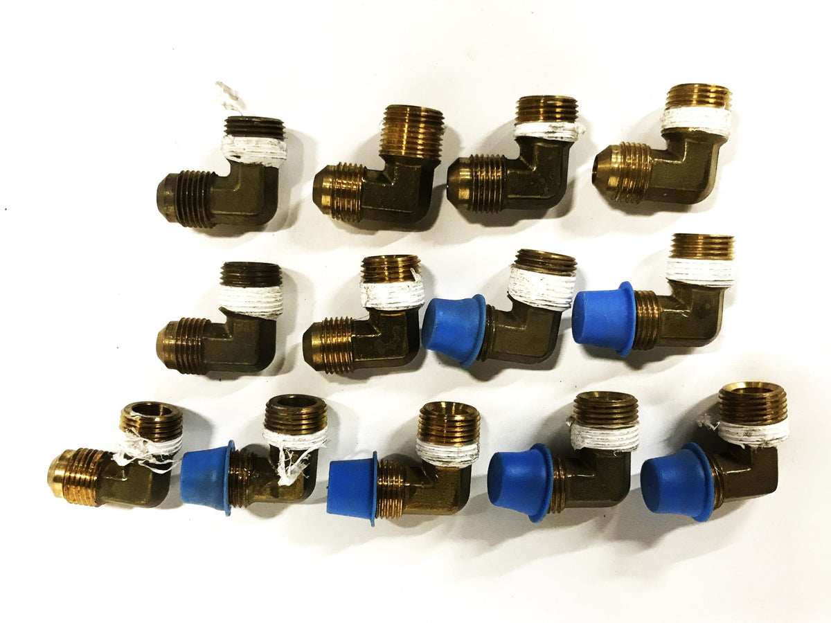 JMC Brass 90 Degree 3/8 inch Flare x 3/8 inch NPT Elbow Coupling [Lot ...