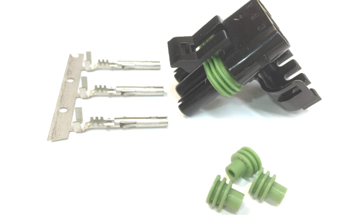 Delphi Weatherproof 3 PIN Connector W/ PINS AND GROMMETS 702K NOS ...