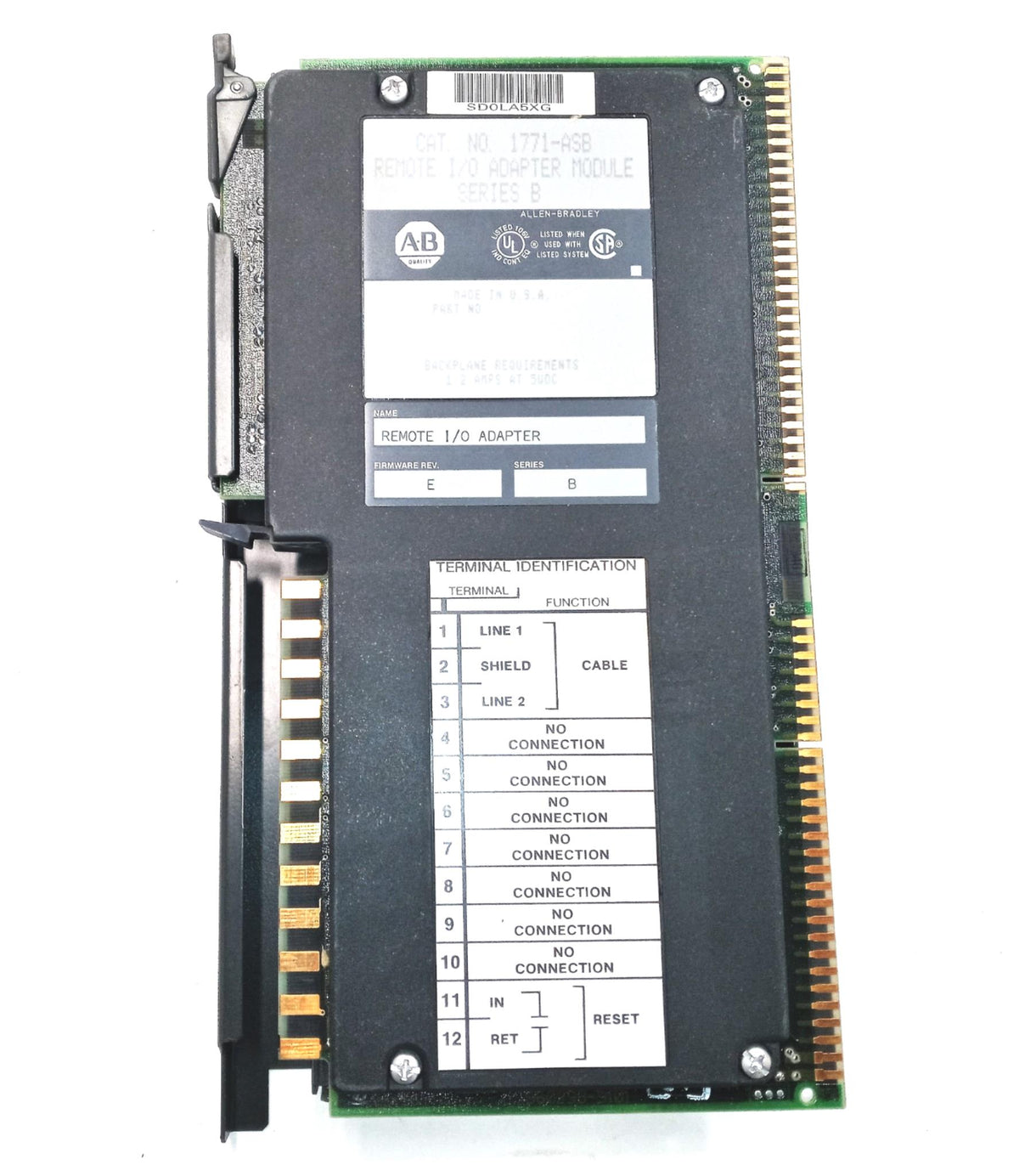 Allen-Bradley Remote I/O Adapter Module 1771-ASB Series B Firmware Rev ...