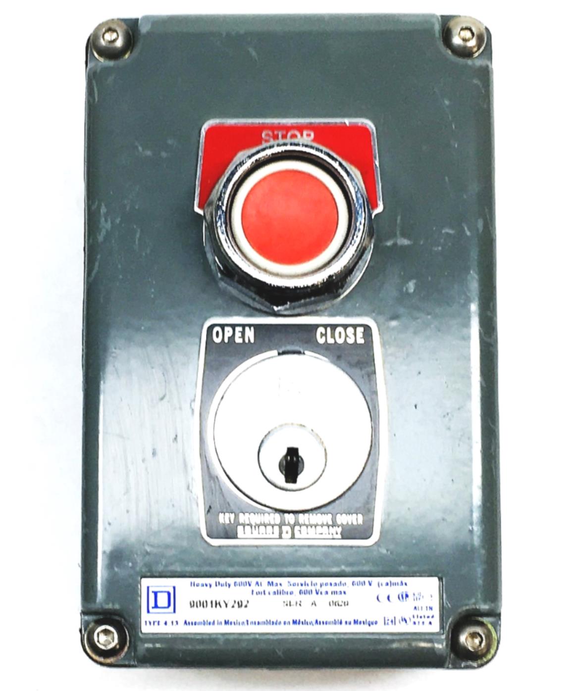 Square D 600VAC MAX Heavy Duty Push Button Enclosure 9001-KY292 USED ...