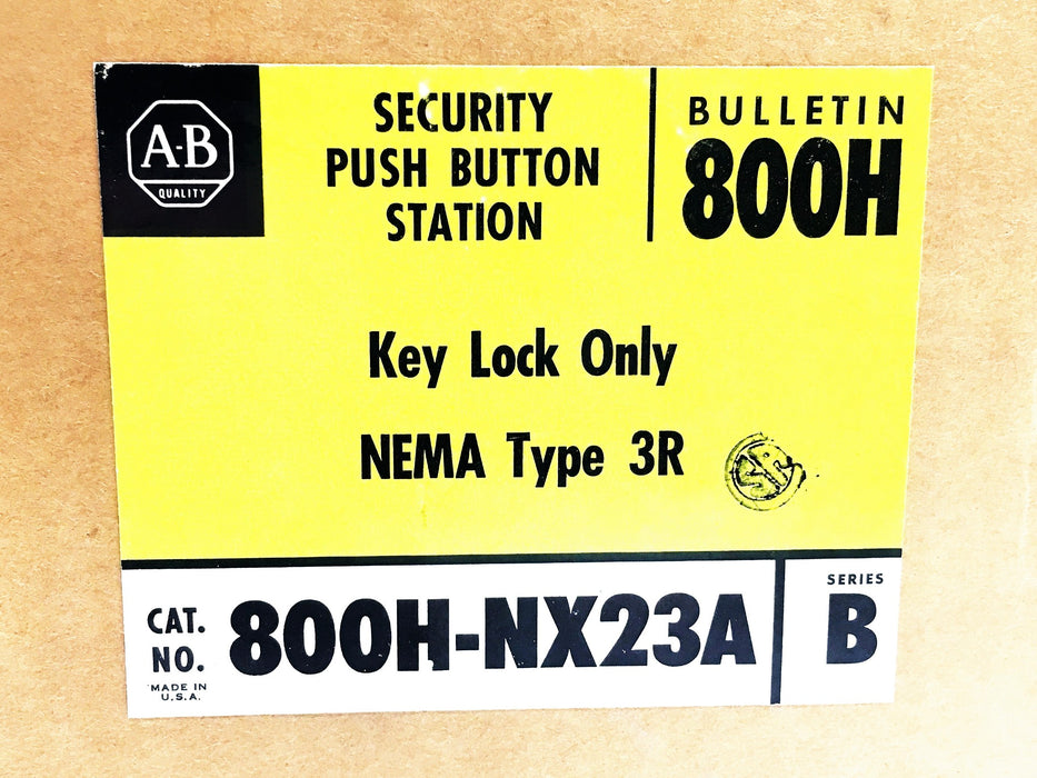 Allen Bradley Series B Security Push Button Station Key Lock Only 800H ...