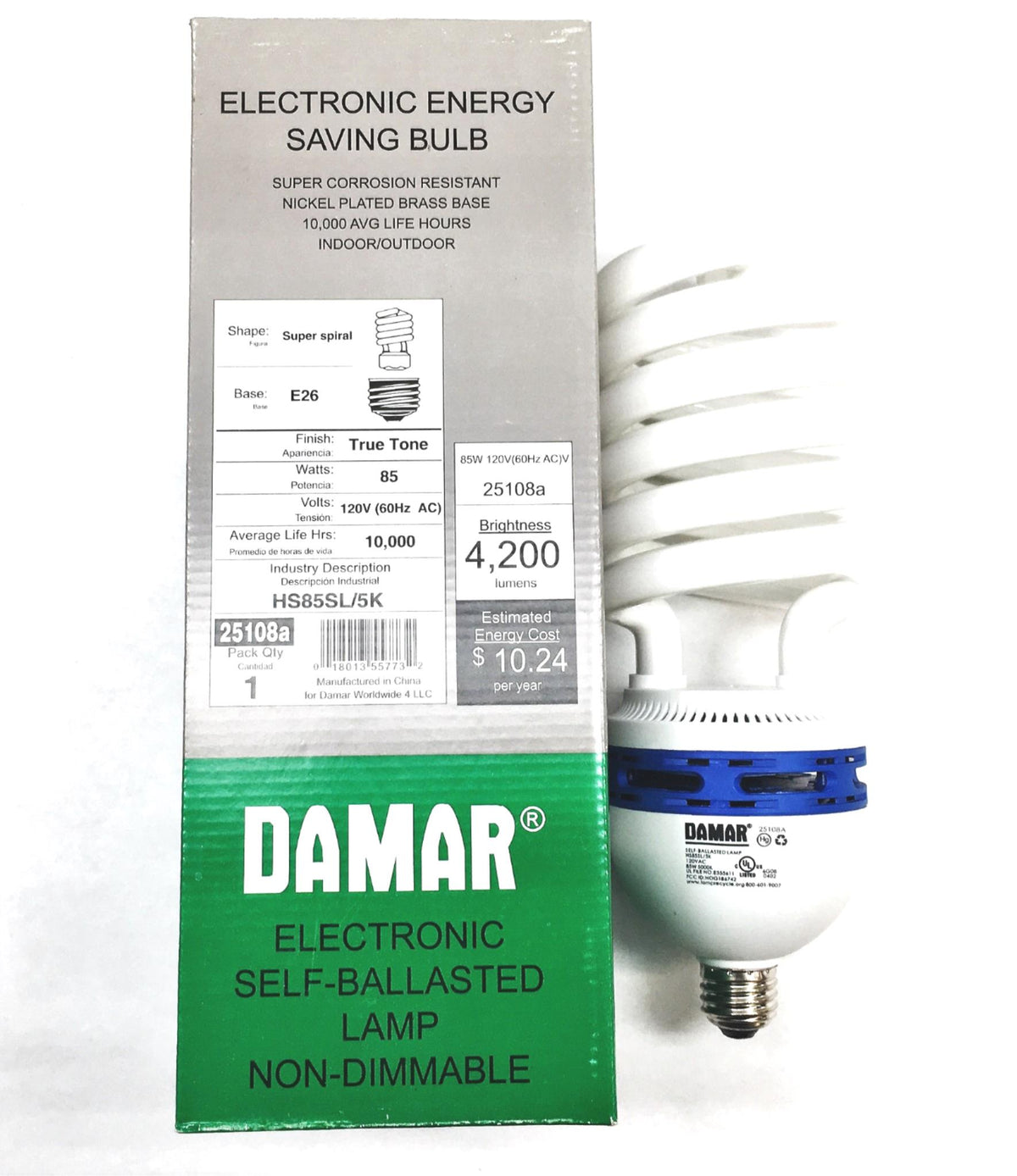 Damar E26 85W 120V 60Hz AC Electronic Self-Ballasted Lamp HS85SL/5K NO ...