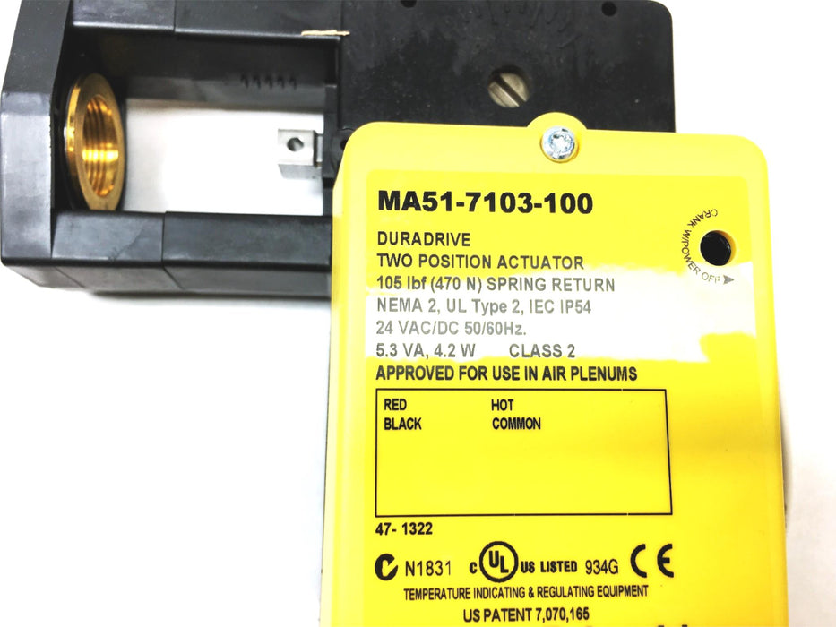 Schneider 24VAC/VDC 50/60HZ 2 Position Actuator Class 2 MA51-7103-100 — governmenttransitsurplus.com