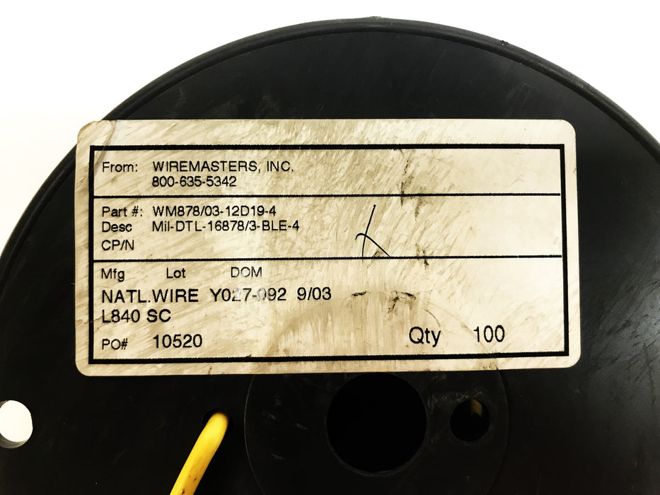 National Wire Electrical Hookup Wire, 100 Foot Roll, MIL-DTL-16878/3-B ...
