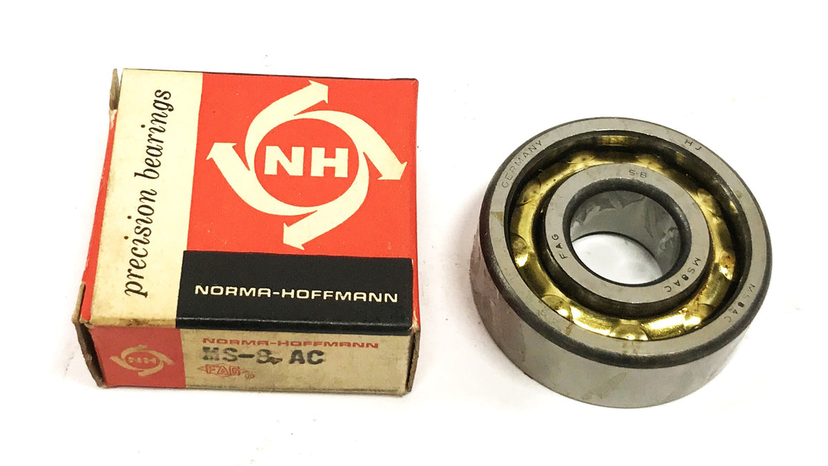Norma-Hoffmann Angular Contact Ball Bearing MS-8-AC NOS ...