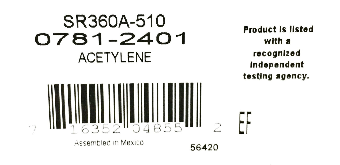 Victor SR360A-510 Heavy-Duty Acetylene Regulator 0781-2401 NOS — governmenttransitsurplus.com