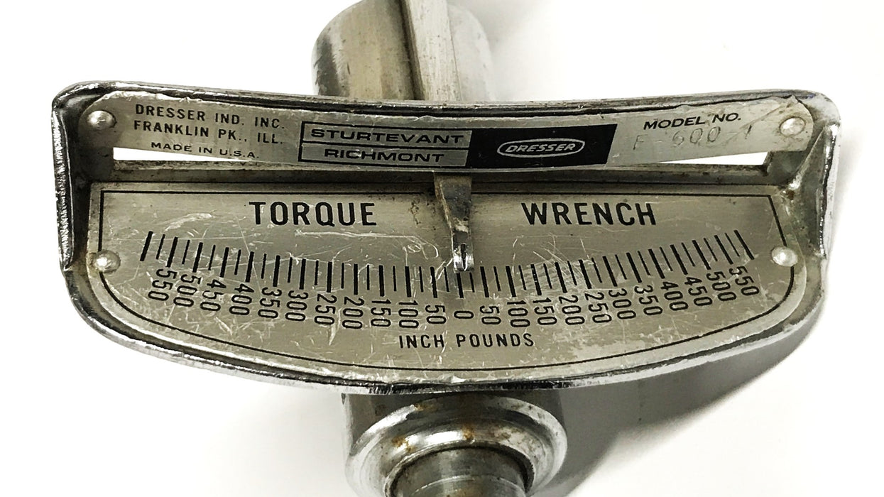 Sturtevant 1/2 inch Drive Flat Beam Torque Wrench F-600-1 USED ...
