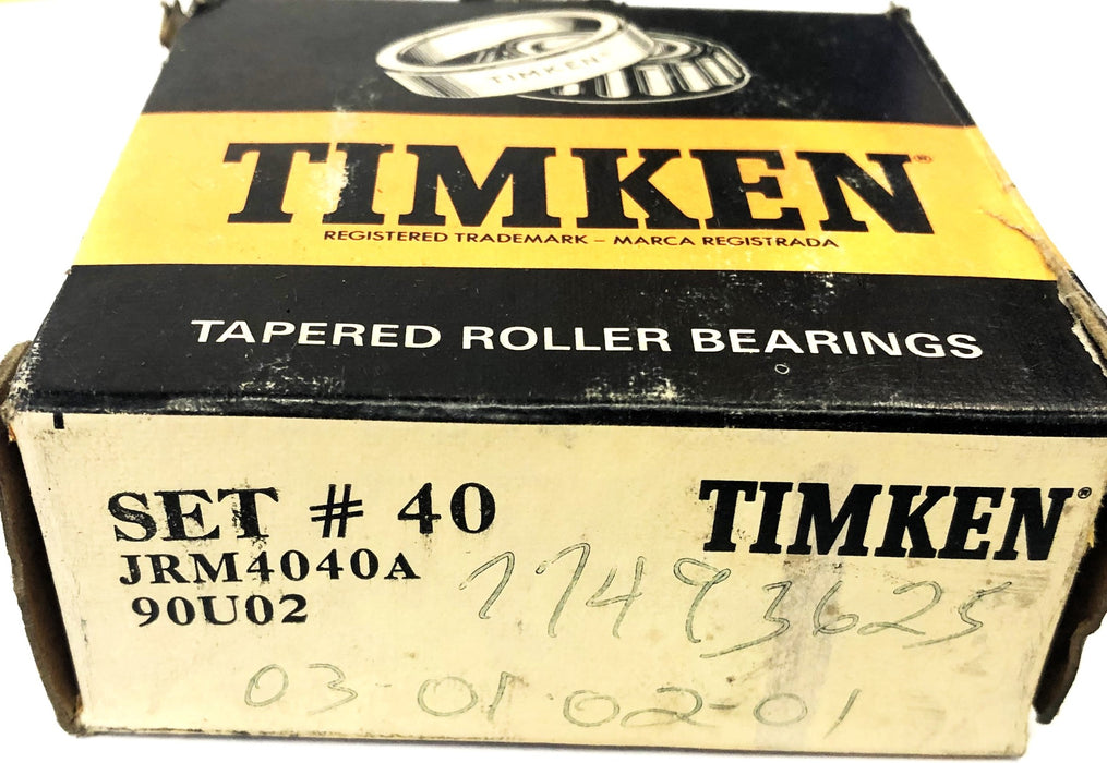 Timken Radial Tapered Roller Bearing JRM4040A NOS ...