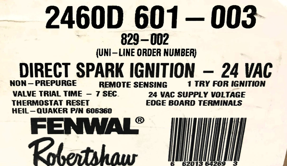 Fenwal 24 VAC Direct Spark Ignition 2460D 601-003 (2460D601-003) NOS — governmenttransitsurplus.com