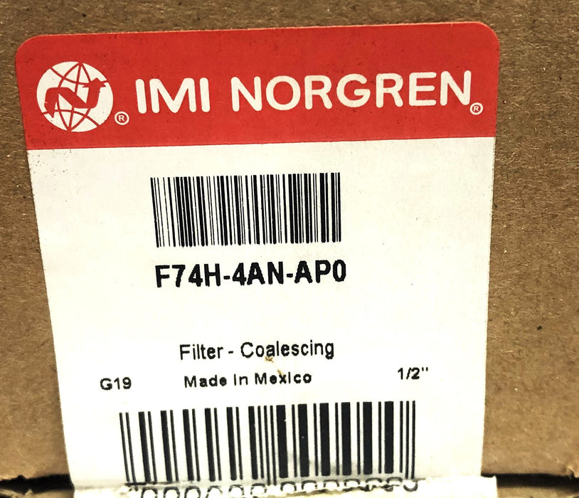 Norgren Excelon 1/2 Inch High Flow Coalescing Filter F74H-4AN-AP0 NOS ...