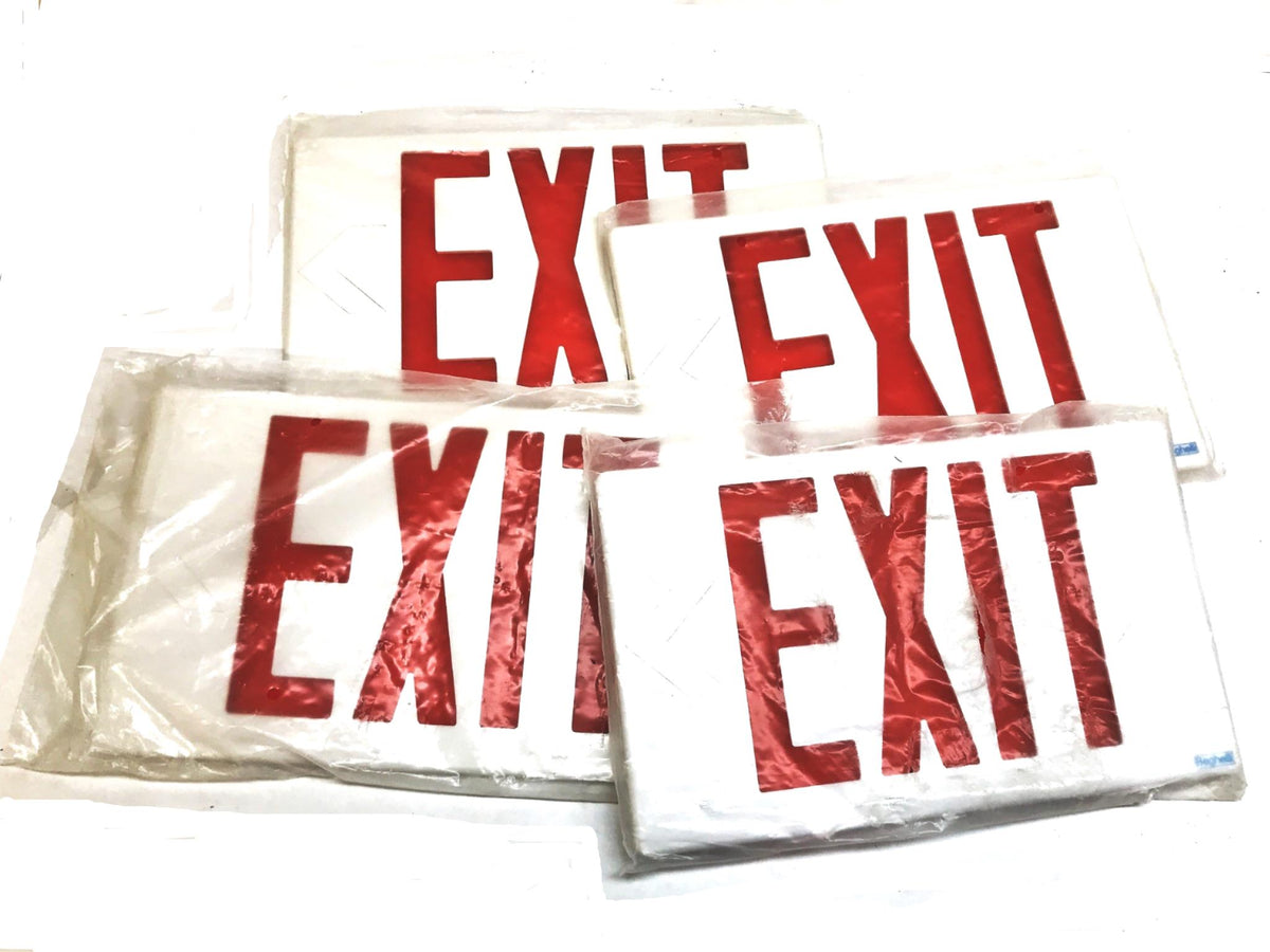 Beghelli 7-1/2" x 12" Exit Sign Face Plate Cover Red 004-680 [Lot of 4 ...