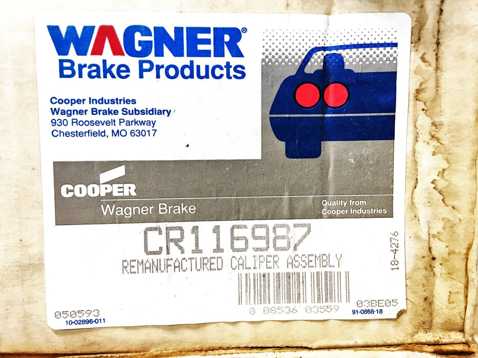 Wagner Disc Brake Caliper CR116987 REMANUFACTURED ...