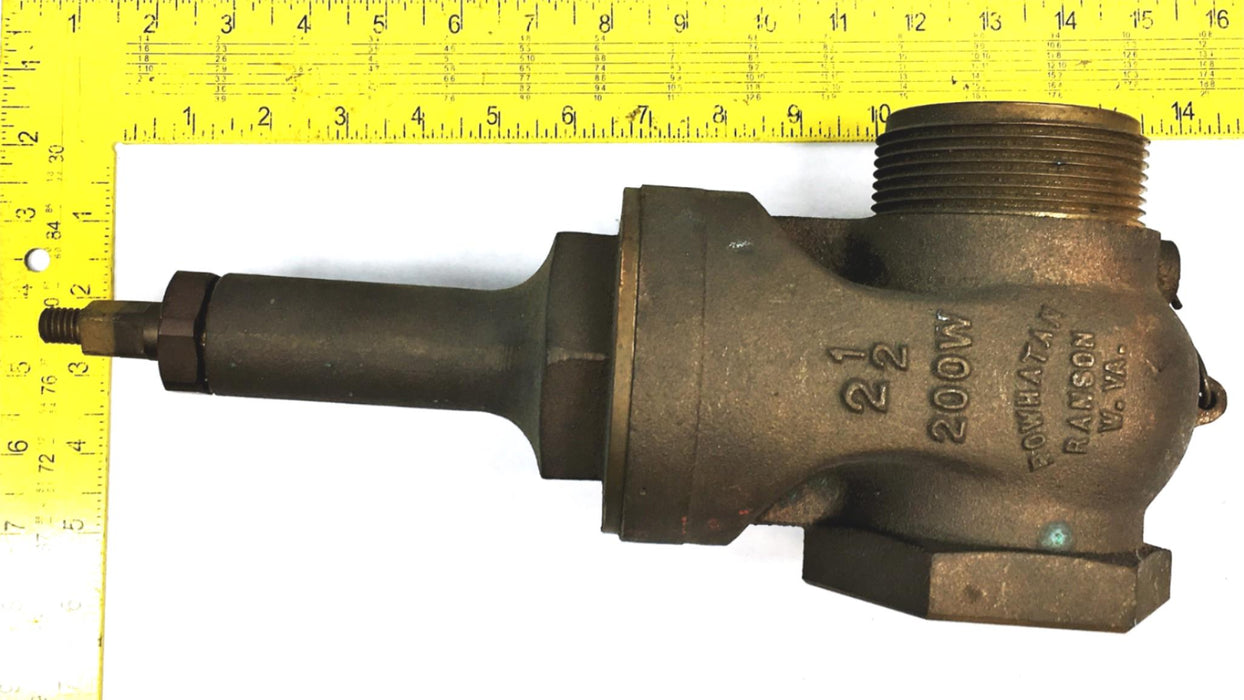 Powhatan Ranson 2-1/2 Inch NPT Brass Fire Hose Valve Missing Handle 20 ...