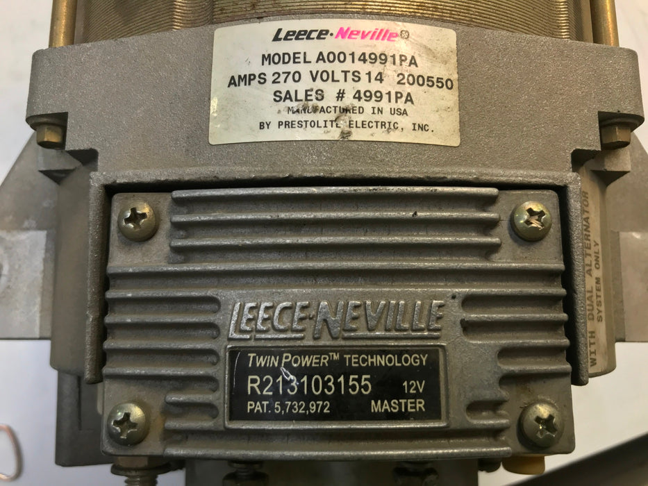 Leece-Neville Alternator Modified for Dual Alternator System A0014991P ...