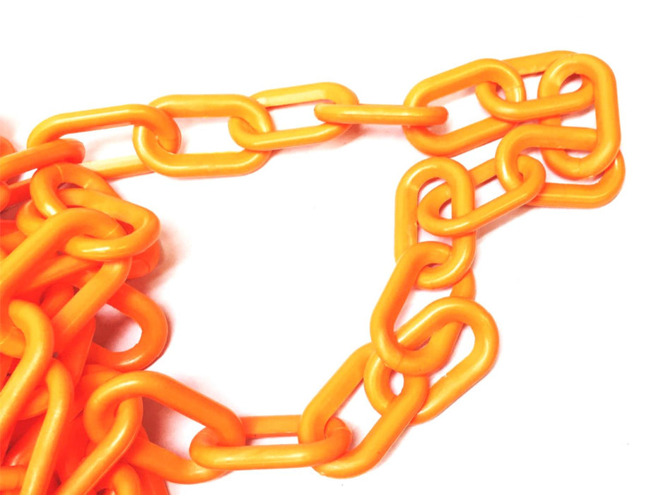 Mr. Chain 100 Foot Orange 2 Inch Heavy Duty Plastic Chain Barrier 5101 ...