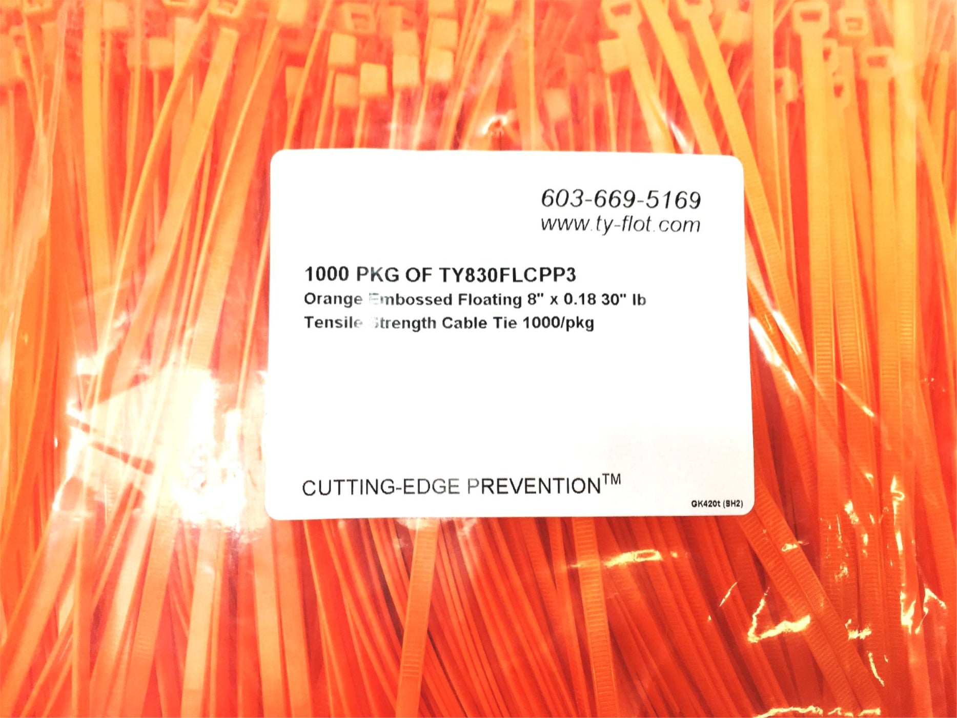 Ty-Flot 1000 bridas flotantes naranjas de 8 x 0.18 pulgadas y 30 libras ...