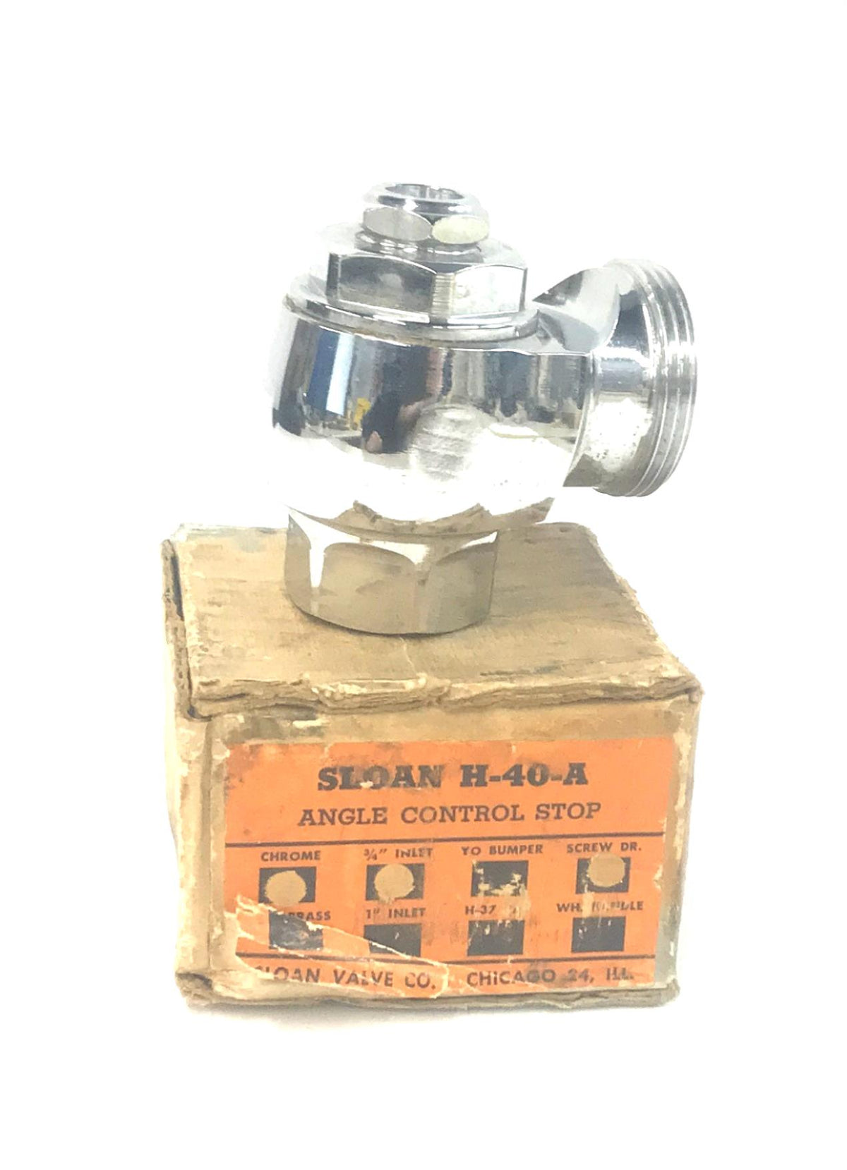 Sloan Chrome 3/4" Inlet Screw Drive Angle Control Stop H-40-A NOS ...