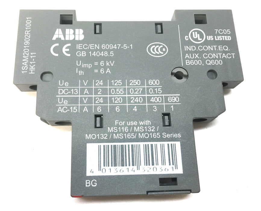 ABB Auxiliary Contact HK1-11 (1SAM201902R1001) NOS — governmenttransitsurplus.com