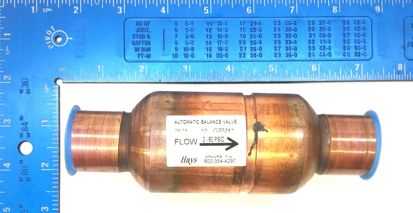 Hays Automatic Balance Valve 2521 NOS — governmenttransitsurplus.com