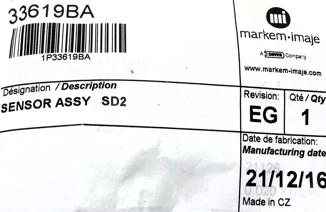Conjunto de sensor Markem-Imaje SD2 33619BA NOS ...