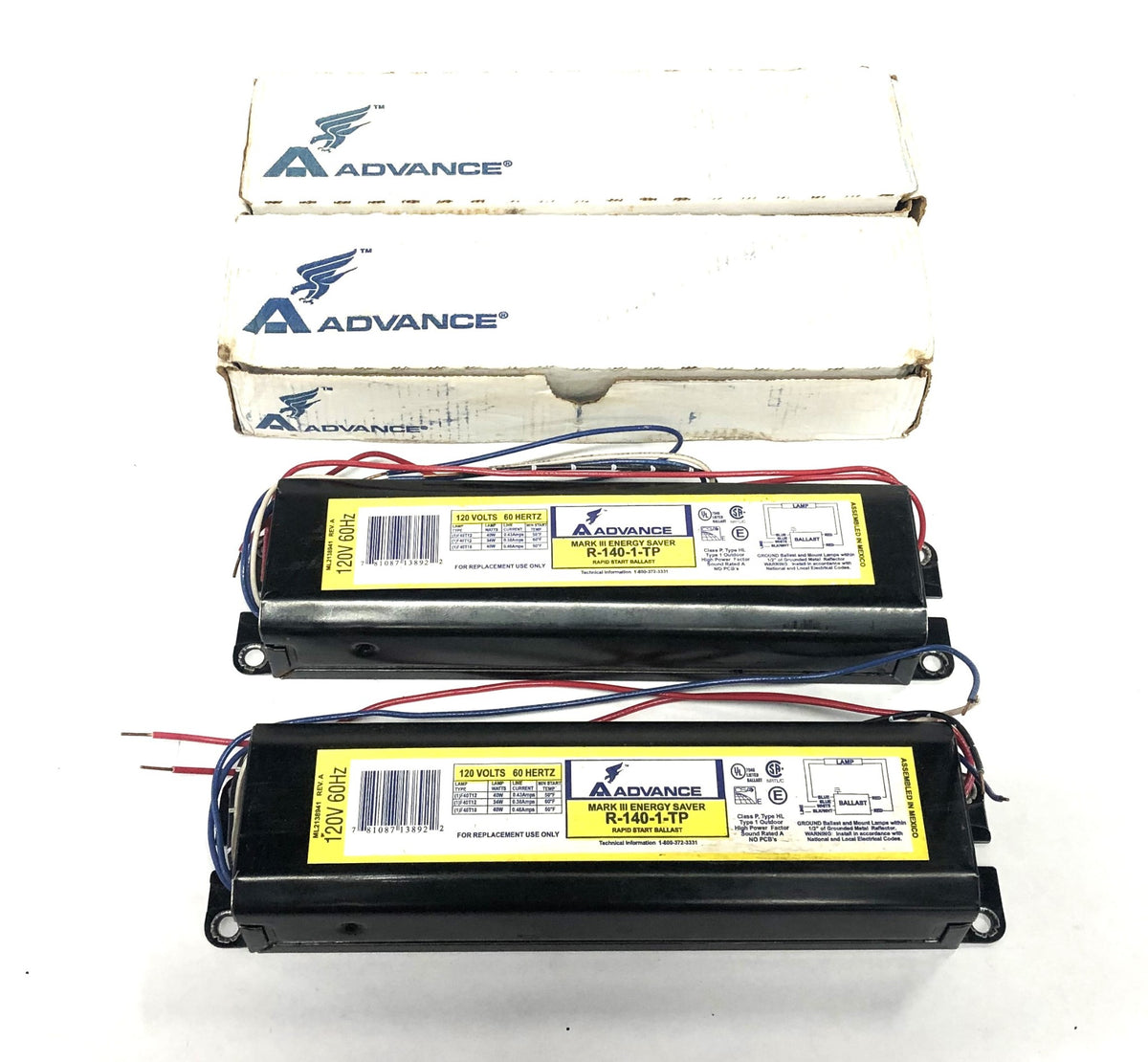 Advance Ballast 120V 60Hz Rapid Start Ballast R140TP [Lot of 2] NOS ...
