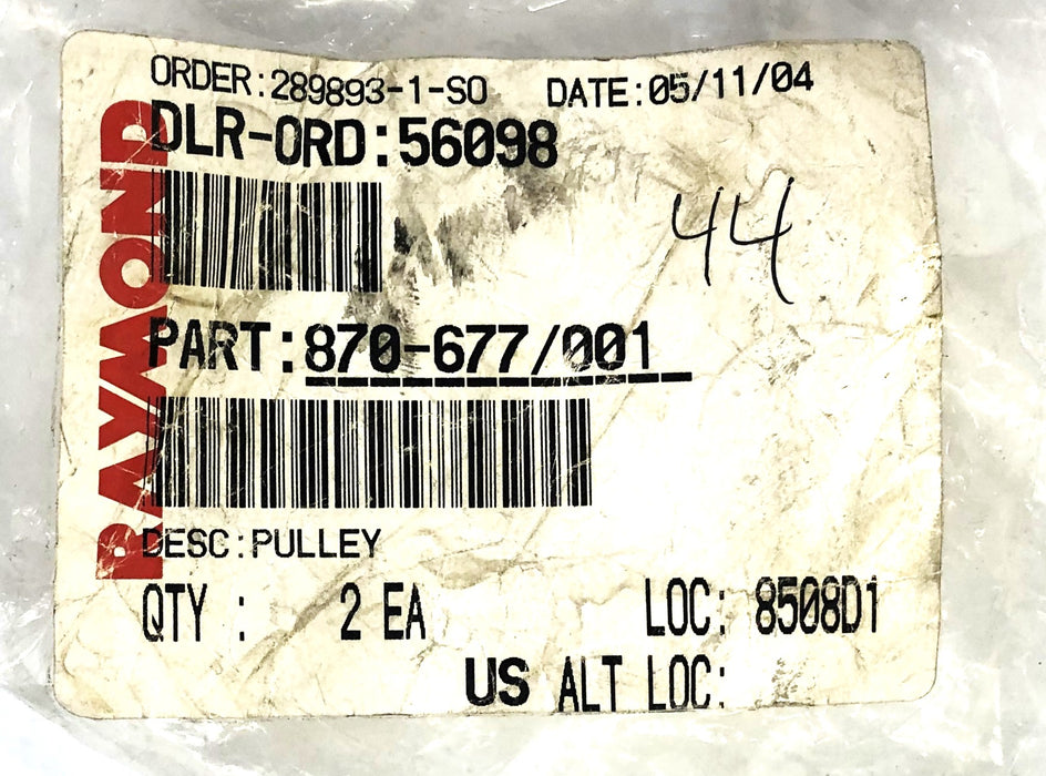 Raymond Pulley 870-677/001 NOS — governmenttransitsurplus.com