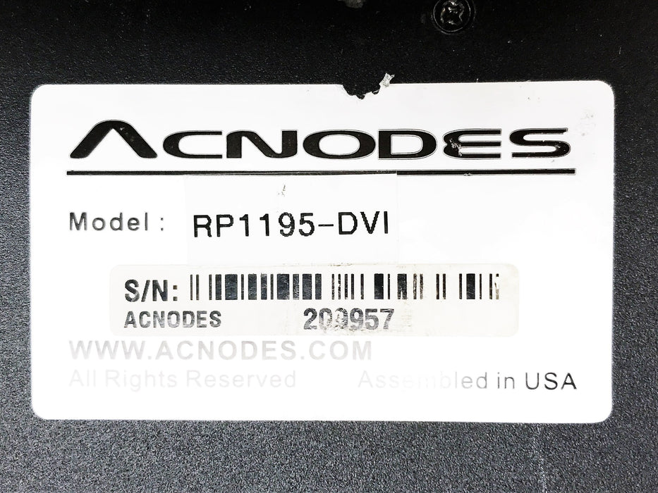 Acnodes 19" Slide-Out Rackmount Monitor RP1195-DVI USED ...