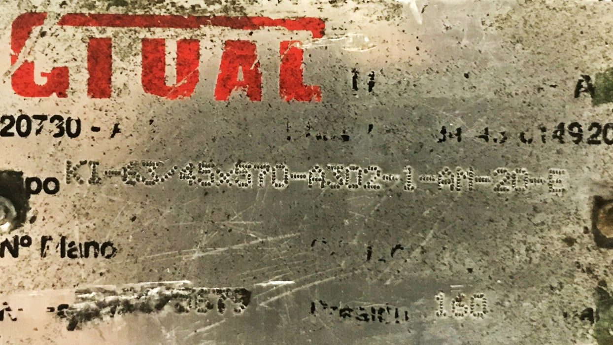 Glual Hydraulic Cylinder KI-63/45x570-A302-1-AM-20-E USED ...