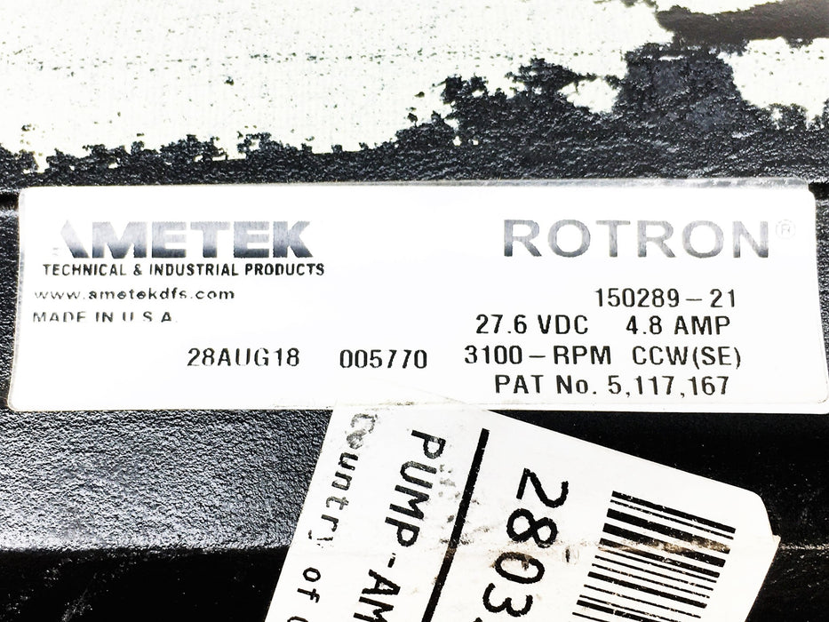 Ametek Rotron 18 GPM 47 Frame Brushless Seal-less Pump 150289-21 NOS ...