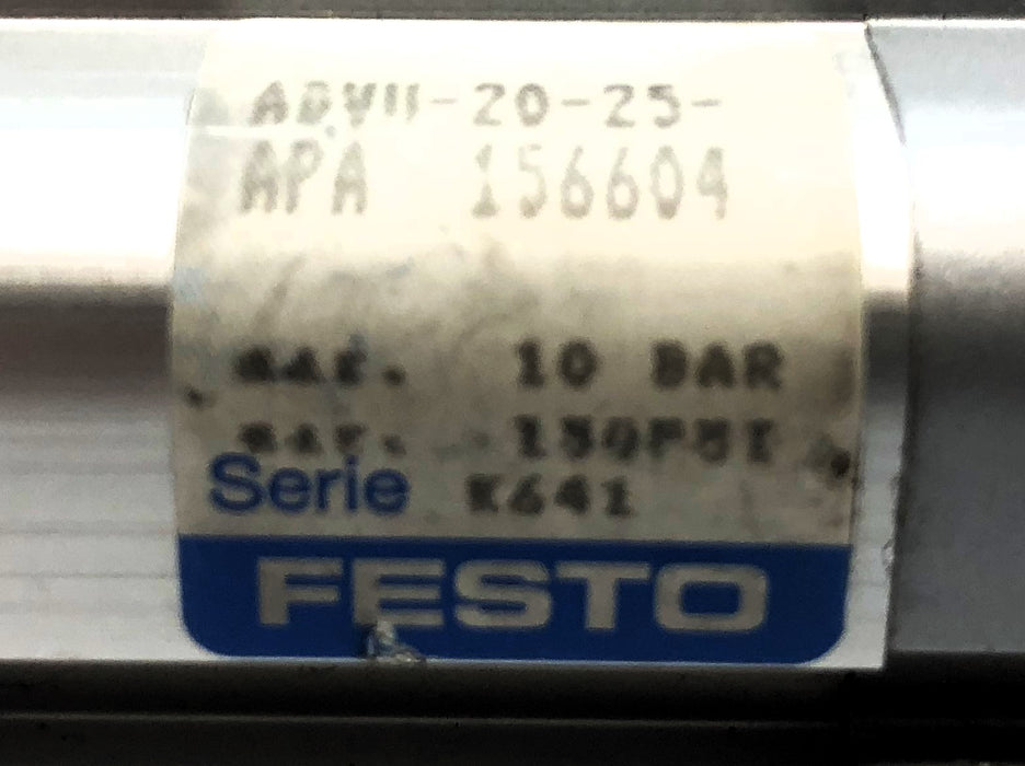 Festo 10 Bar / 150 PSI Pmax Pneumatic Cylinder ADVU-20-25-APA (156604 ...