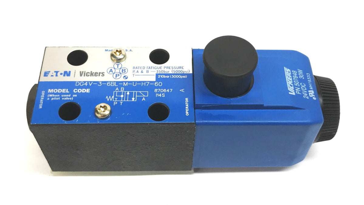 Eaton Vickers Directional Control Valve DG4V-3-6BL-M-U-H7-60 NOS — governmenttransitsurplus.com