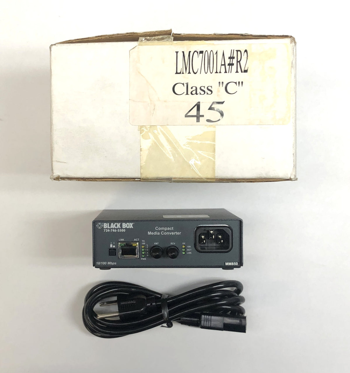 Black Box 100-240V 50/60Hz 1A 10-100Mbps Compact Media Converter LMC70 ...