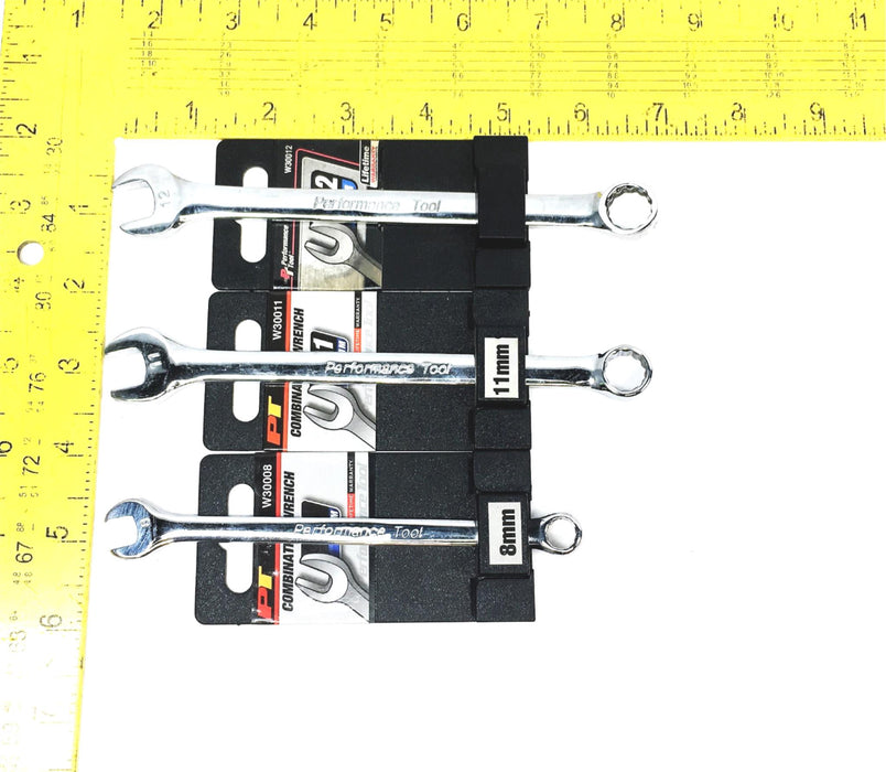 Performance Tools 3 Piece Combination Wrench Set W30008 W30011 W30012 ...