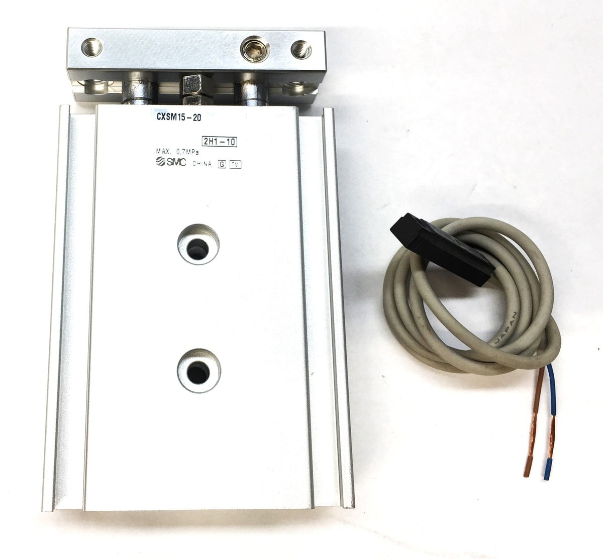 SMC Dual Rod Guided Cylinder CXSM15-20 Max Pressure-.7MPa NOS — governmenttransitsurplus.com