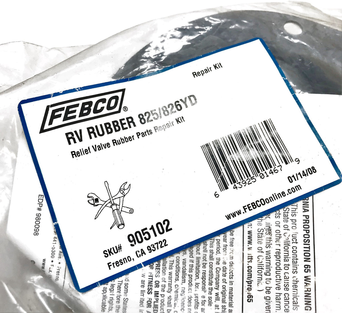 Febco Relief Valve Rubber Repair Kit 905102 NOS ...