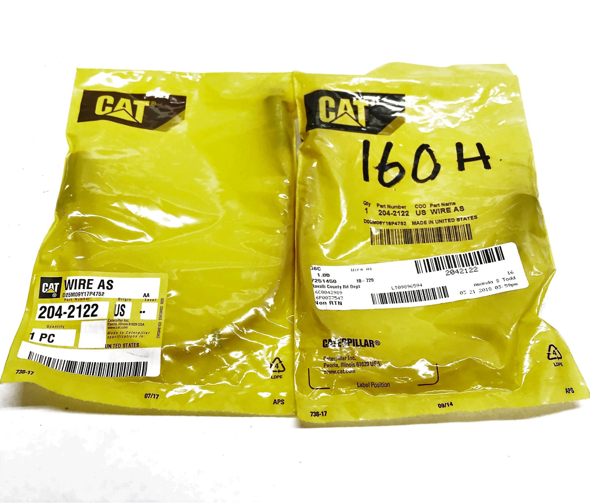 Caterpillar CAT OEM Wiring Assembly 204-2122 [Lot of 2] NOS ...